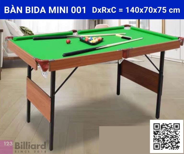 [BÀN MINI] Bàn Bida Trẻ Em 06ft-001 DxRxC=190x112x80 (cm) - SIÊU THỊ BIDA